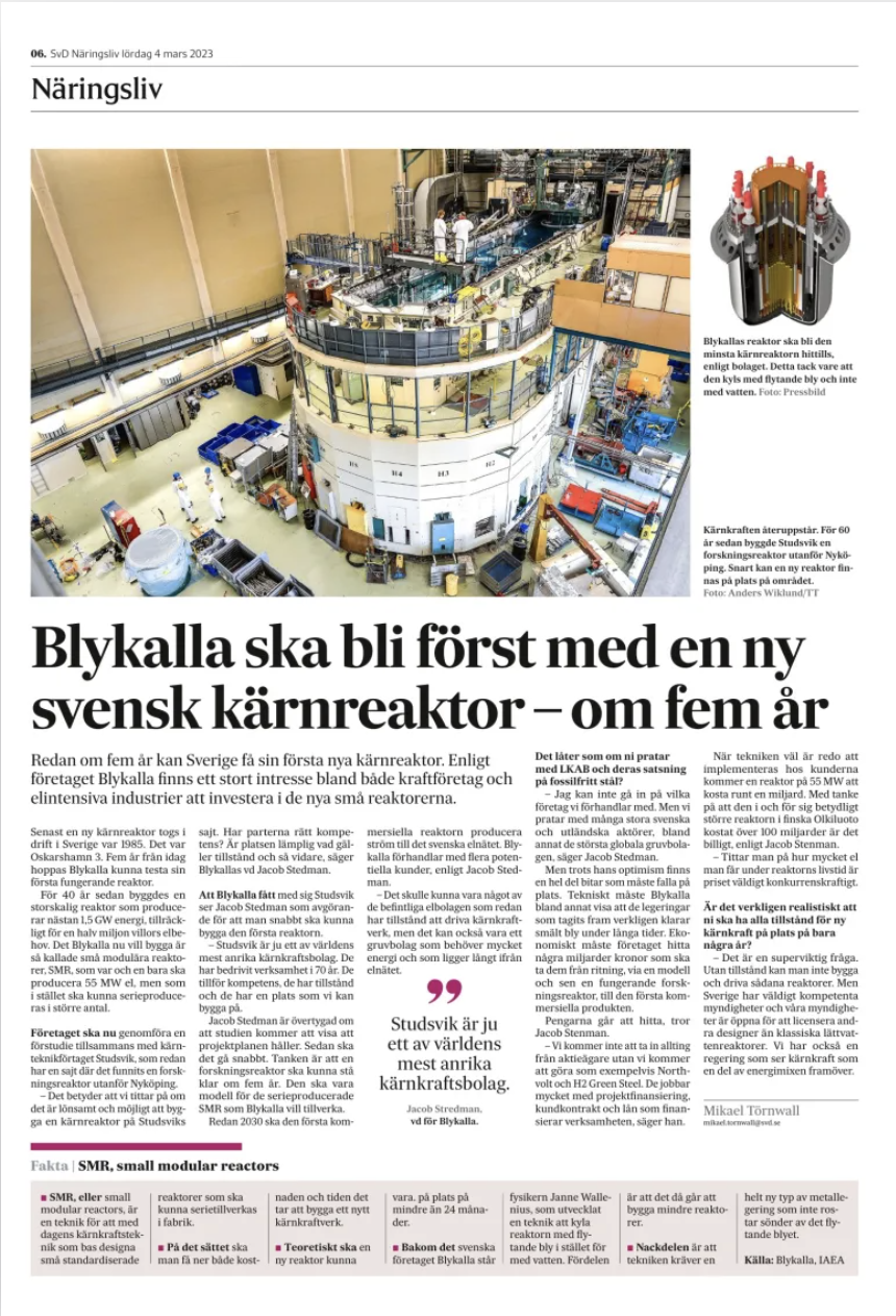 Selection of media reporting from FT/Sifted, SVT, SR, SvD and Dagens ...